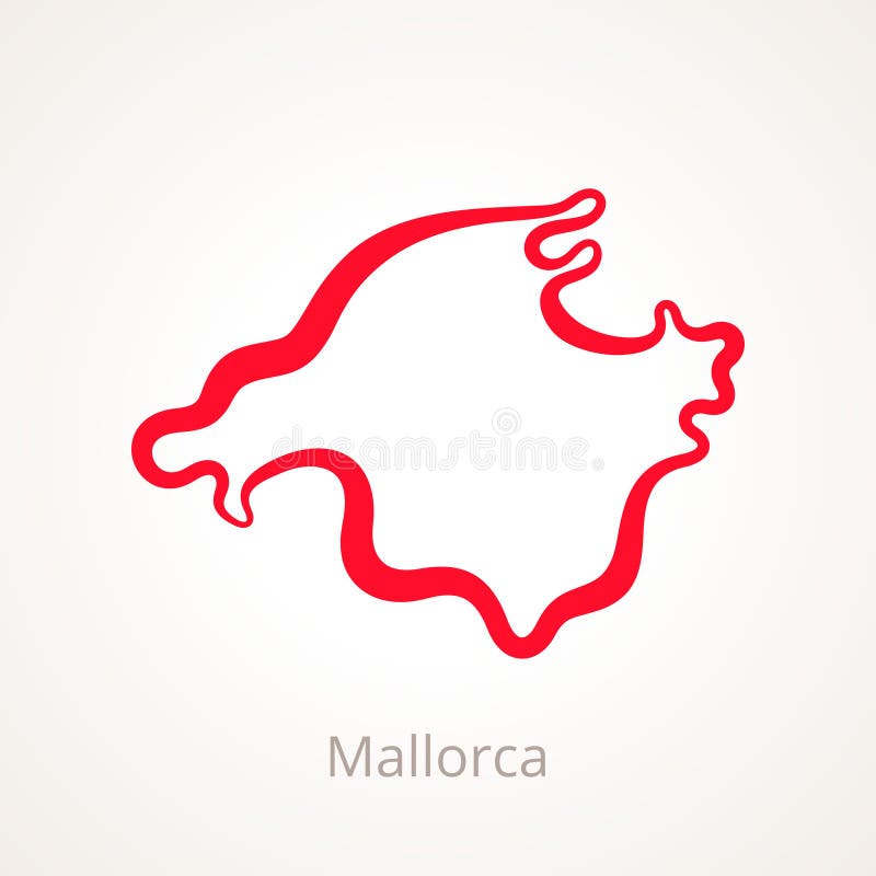 Mallorca - Outline Map stock vector. Illustration of island - 323335966