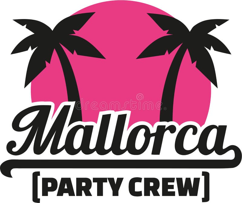 Mallorca Party Crew with Palms Stock Vector - Illustration of ...