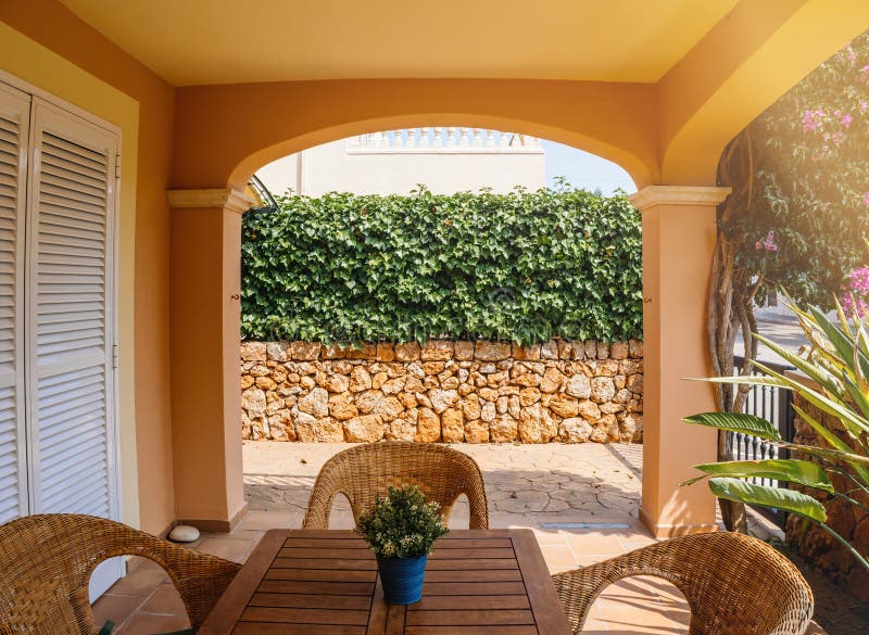 Mallorca Patio Elegance stock image. Image of plants - 314490785