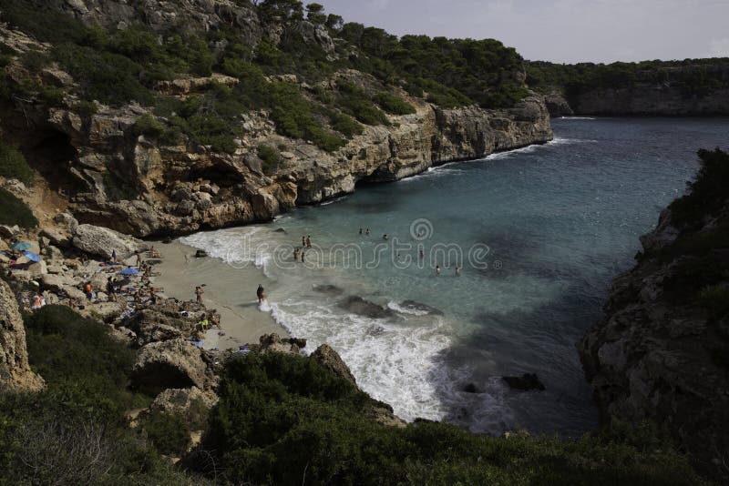 Mallorca, Spain - 08 12 2017 Mediterranean Beach Emerald Green Sea ...