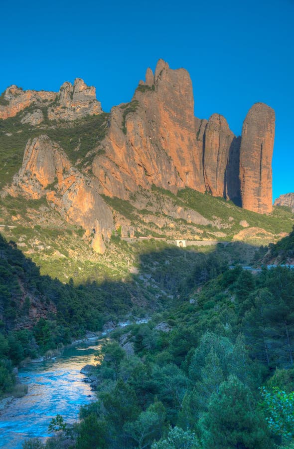 Mallos De Riglos Cliffs in Spain Stock Image - Image of village, stone ...