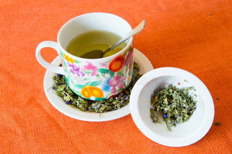 Mallow herbal tea cup stock photo. Image of malva, aromatic - 57619952