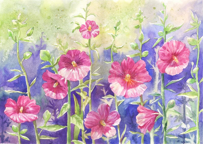 Mallow poster stock illustration. Illustration of summer - 90358738