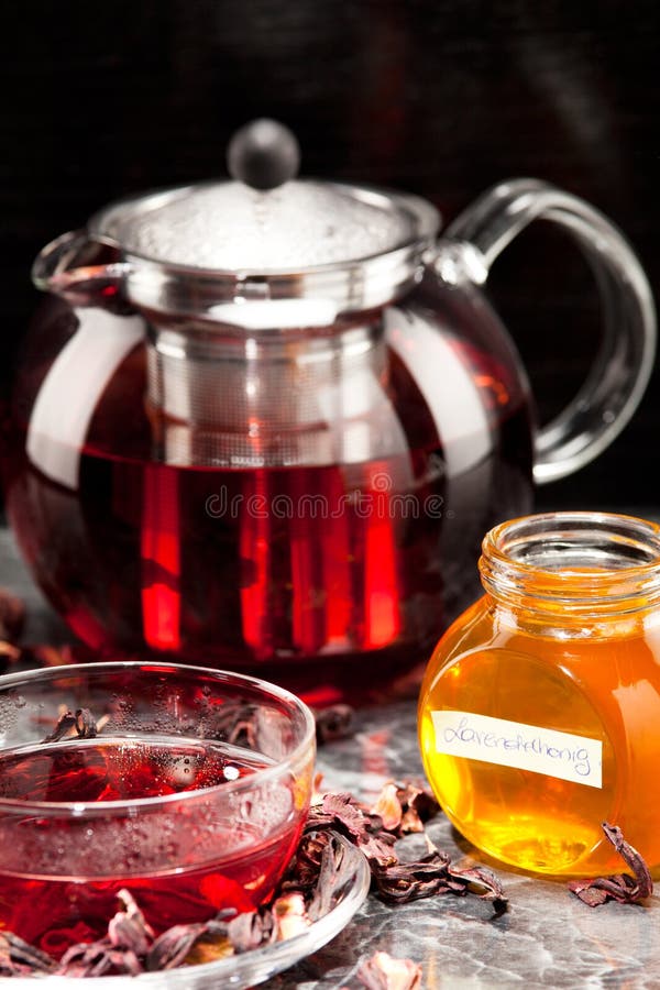 Mallow tea in glass stock image. Image of glass, dark - 45676249