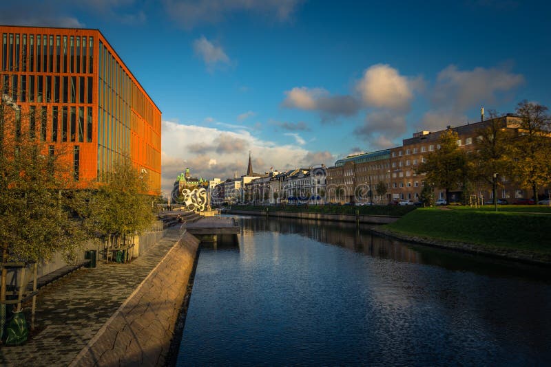 Malmo - October 22, 2017: Canals in the Historic Center of Malmo ...