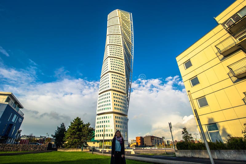 Malmo - October 22, 2017: the Modern Turning Torso Building in Malmo ...