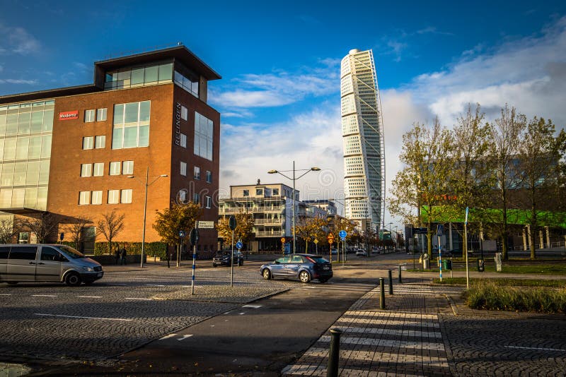 Malmo - October 22, 2017: the Modern Turning Torso Building in Malmo ...
