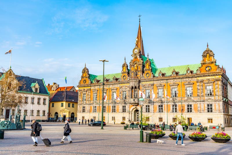 MALMO, SWEDEN, APRIL 24, 2019: Sunset View of the Town Hall in Malmo ...