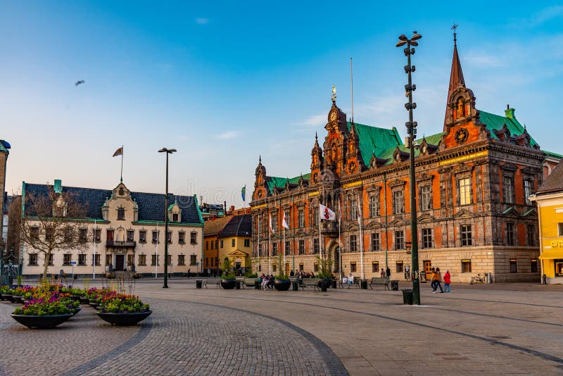 MALMO, SWEDEN, APRIL 24, 2019: Sunset View of the Town Hall in Malmo ...