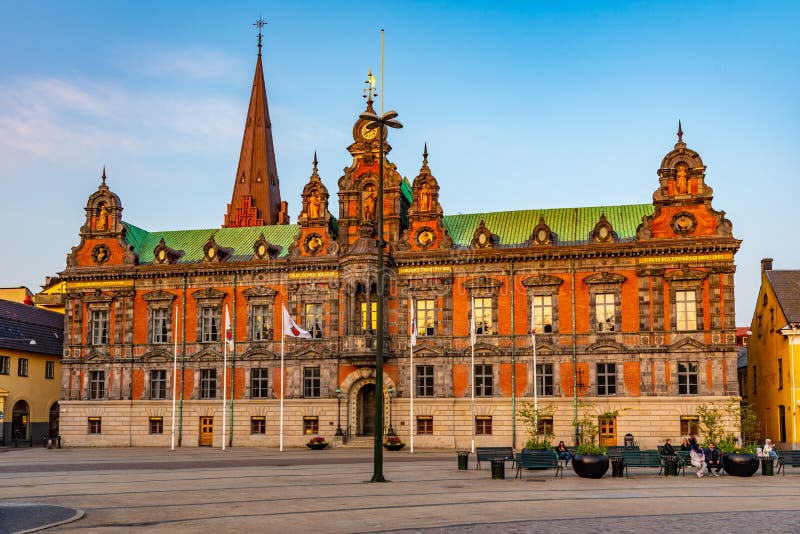 MALMO, SWEDEN, APRIL 24, 2019: Sunset View of the Town Hall in Malmo ...