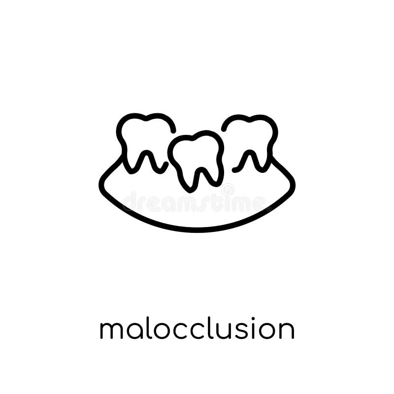 Malocclusion Icon. Trendy Modern Flat Linear Vector Malocclusion Stock ...