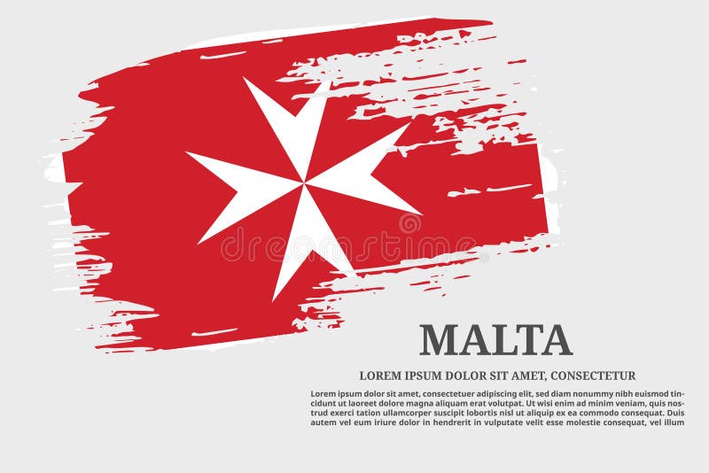 Malta Bandera Grunge Cepillo Y Vector De Afiches Ilustración del Vector ...