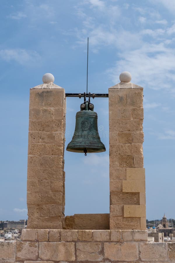 Malta, Birgu, Bell of Fort St Angel Stock Photo - Image of angel, malta ...