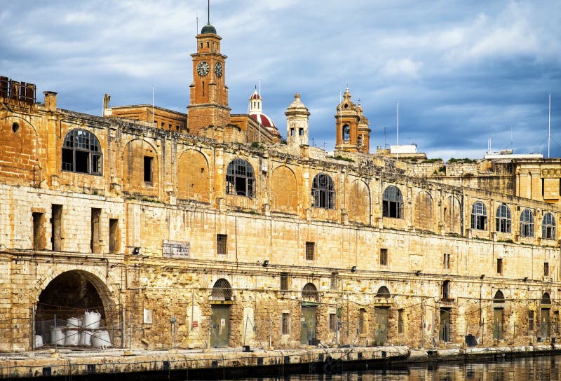 Malta - Bormla - CittÃ Cospicua Stock Photo - Image of construction ...