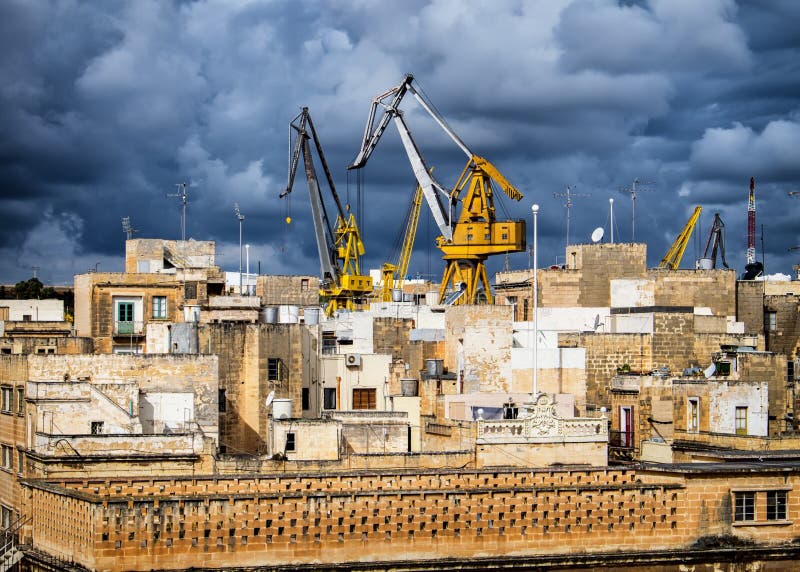 Malta - Bormla - CittÃ Cospicua Stock Photo - Image of construction ...