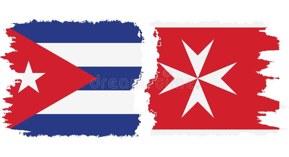Malta and Cuba Grunge Flags Connection Vector Stock Vector ...