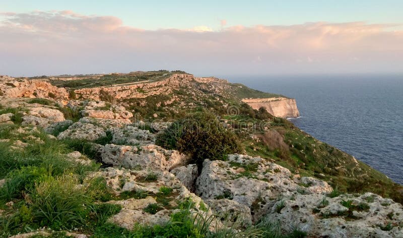 Malta, the Dingli Cliffs, Triq Panoramika Stock Photo - Image of ...