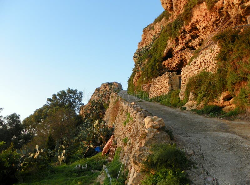 Malta, Dingli Cliffs, Triq Panoramika, Road Up Stock Image - Image of ...