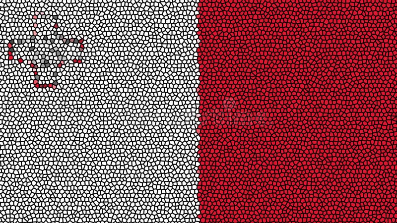 Malta Flag in an Abstract Mosaic Style, Creative Geometric Tile ...