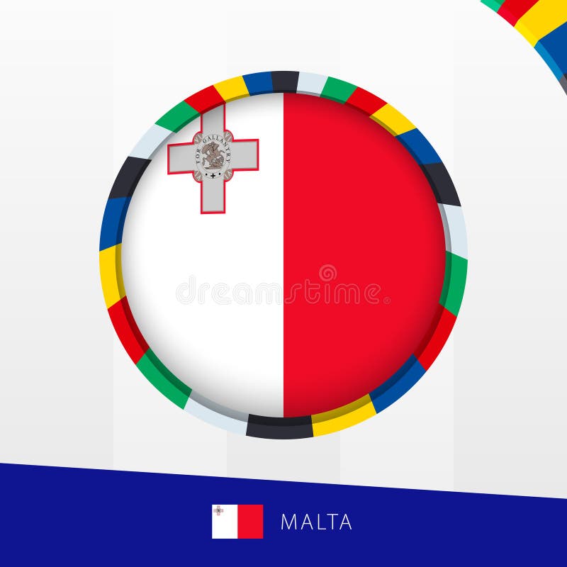 Malta Flag with Colorful Circle Border Stock Vector - Illustration of ...