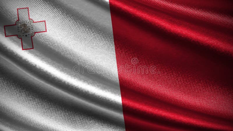 Malta Flag with Realistic Silky Wave Texture Stock Image - Image of ...
