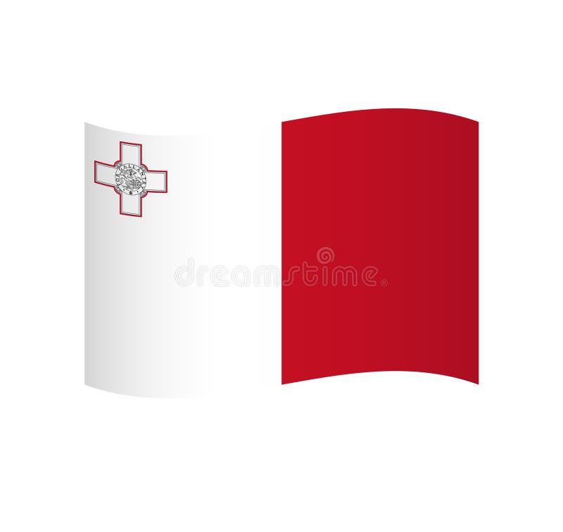 Wavy vector flag of Malta stock vector. Illustration of isometric ...