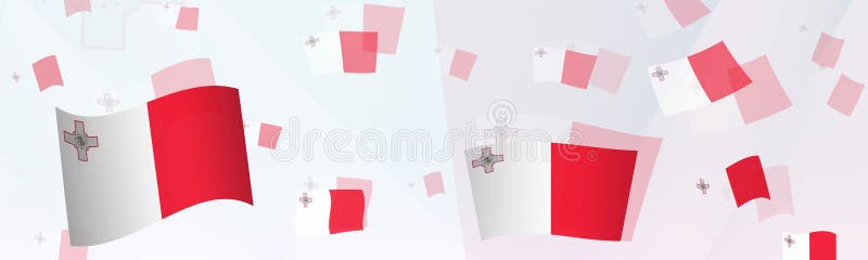 Malta Flag-themed Abstract Design on a Banner. Abstract Background ...
