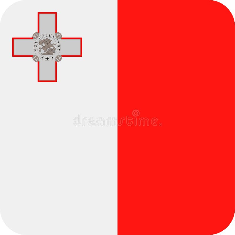 Malta Flag Vector Square Flat Icon Stock Illustration - Illustration of ...