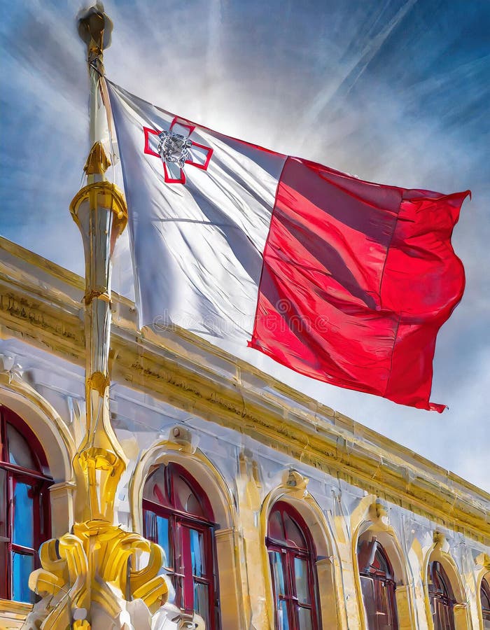 Flag of Malta stock illustration. Illustration of ensign - 307765693