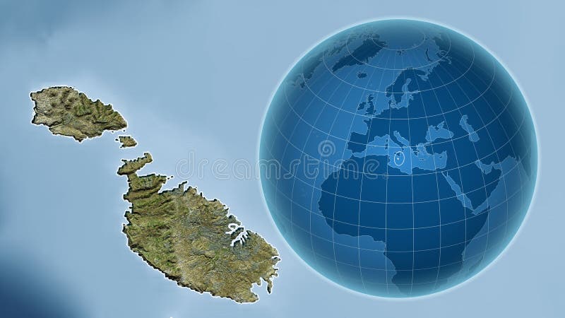 Malta - Satellite. Capital Point Stock Illustration - Illustration of ...