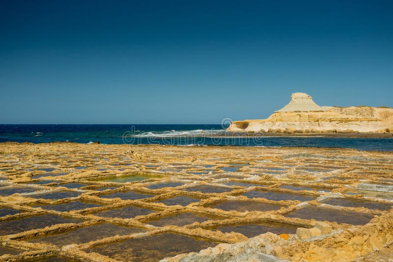 Malta, Gozo salt pans stock photo. Image of malta, pools - 137992048