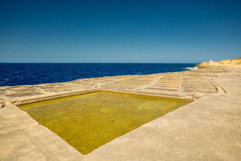 Malta, Gozo salt pans stock photo. Image of touristic - 114830254