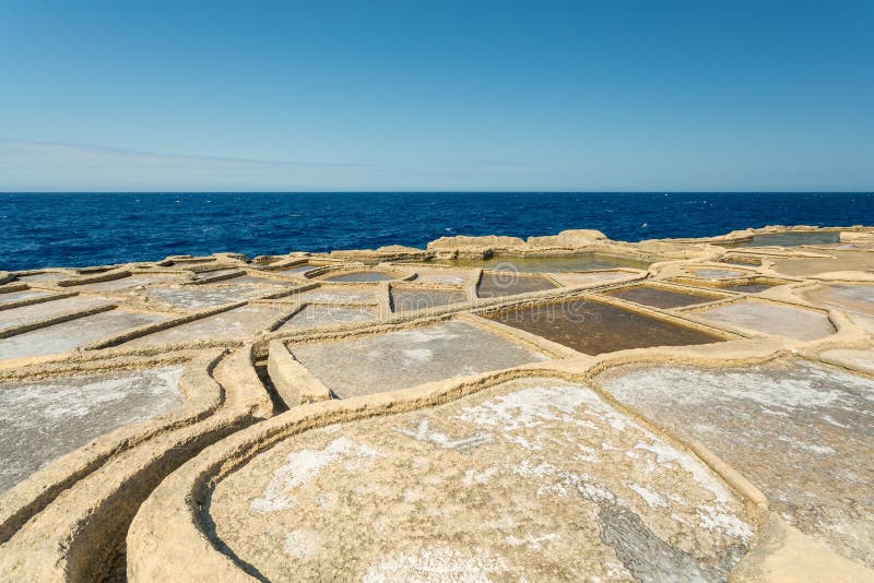 Malta, Gozo salt pans stock image. Image of european - 142273983
