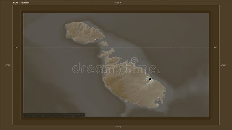 Malta Highlighted - Composition. Sepia Stock Illustration ...