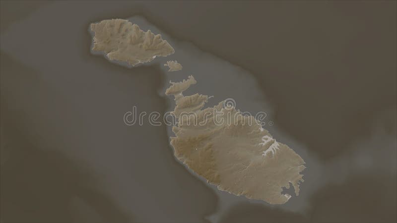 Malta highlighted. Sepia stock illustration. Illustration of continent ...