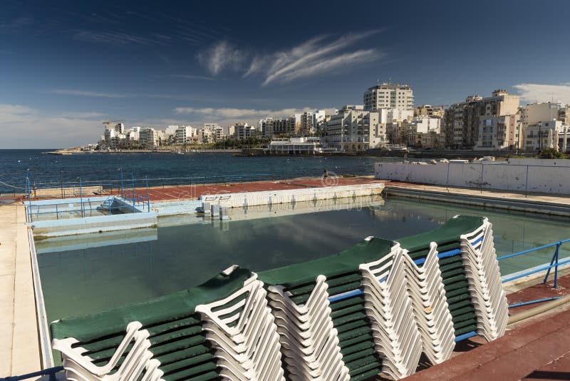 Salt Water Lido in Xemxija Bay, Bugibba, Malta Editorial Photography ...