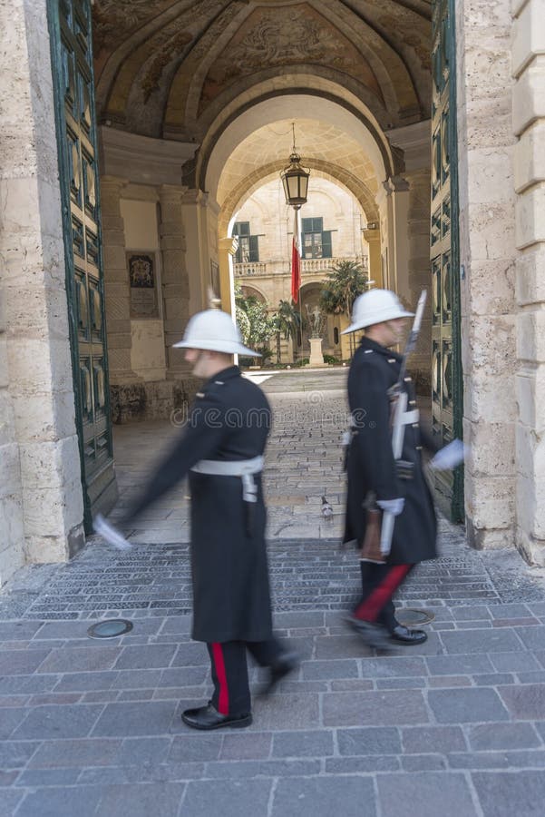 Archway and Guard Palace Armoury Square Republic Street Valletta Malta ...