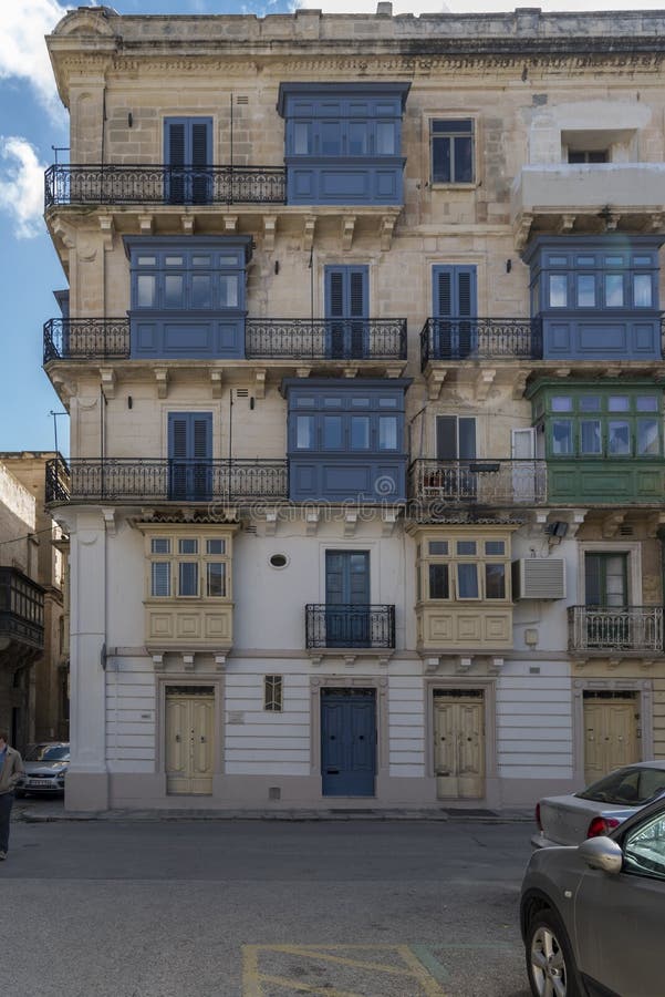 Typical Buildings in Valletta Malta Stock Photo - Image of polo ...