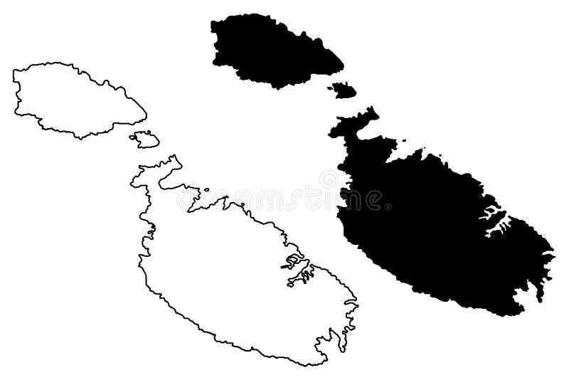 Malta island map vector, stock vector. Illustration of atlas - 94687608