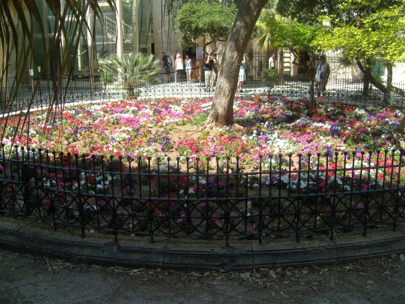 Malta La Valletta Nicely Decorated Garden Stock Photo - Image of camera ...