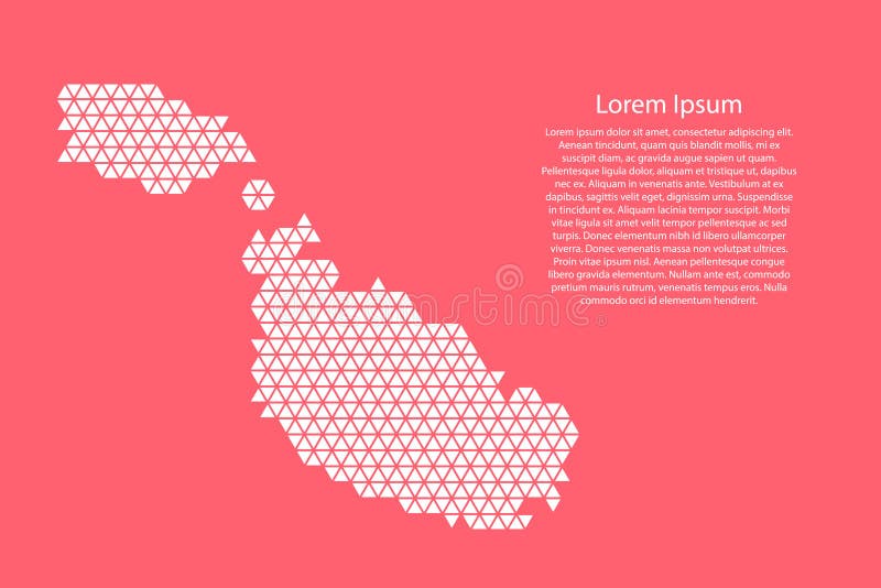 Malta Map Abstract Schematic from White Triangles Repeating Pattern ...