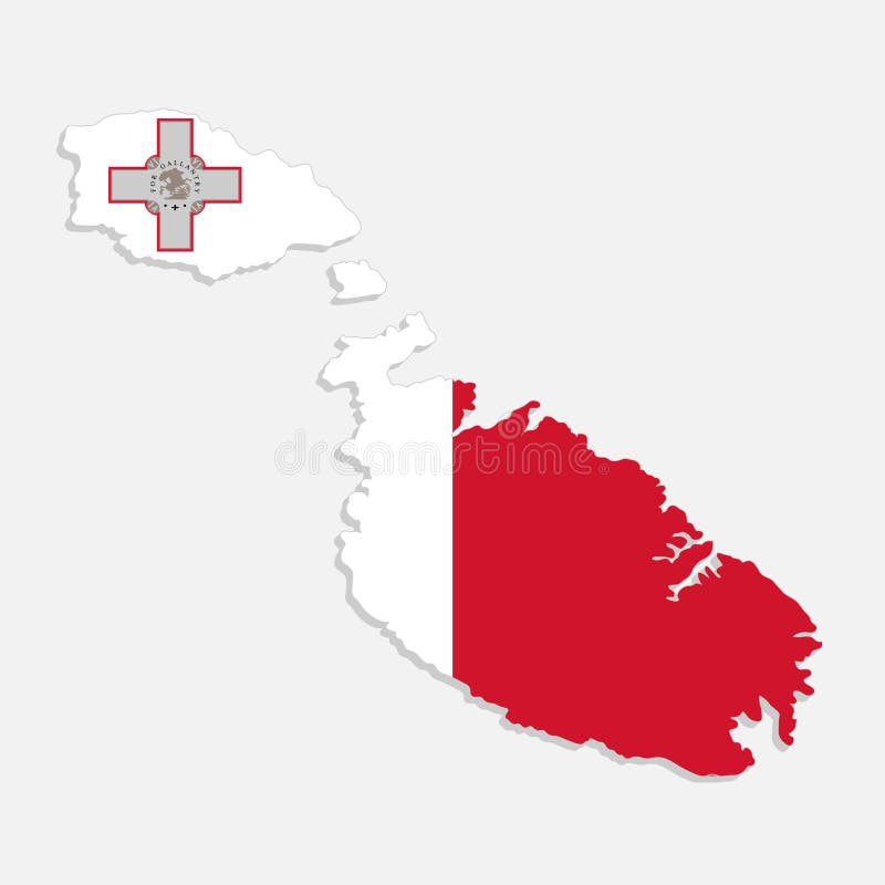 Malta flag map stock vector. Illustration of land, political - 279326157