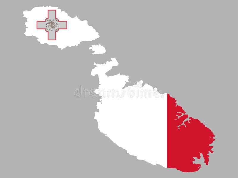 Malta Map Flag Vector Illustration Eps 10 Stock Vector - Illustration ...