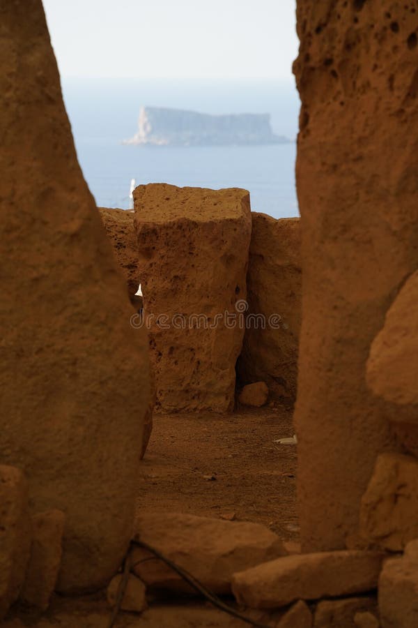 Malta Megalitic Temple Archeological Site Stock Image - Image of giant ...