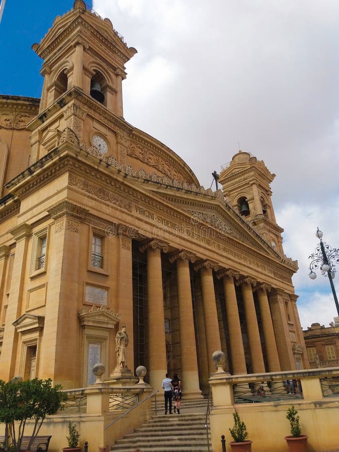 Malta - Rotunda In The Town Of Mosta Editorial Photography - Image of ...