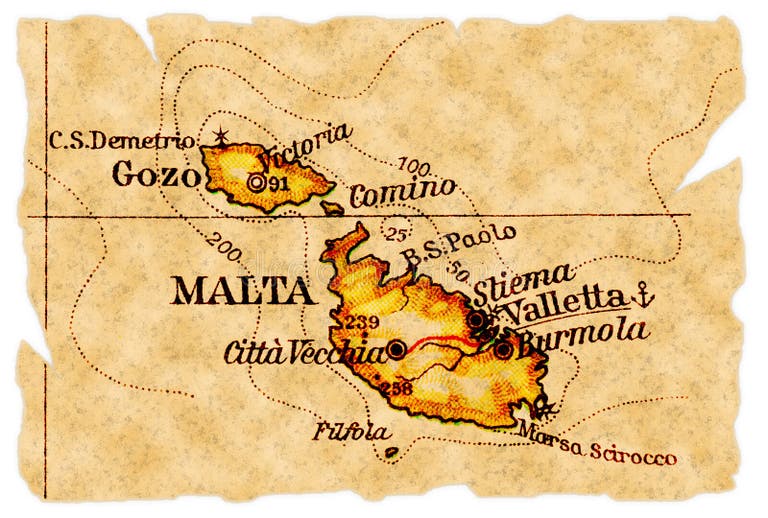 Malta old map stock image. Image of vintage, malta, burmola - 17017761