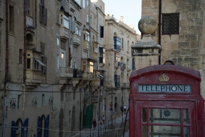 Malta Old Telephone Cabin in La Valletta Stock Image - Image of culture ...