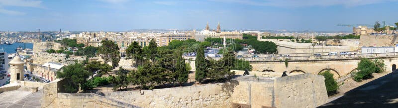 Malta panorama stock photo. Image of city, harbor, valetta - 55743304