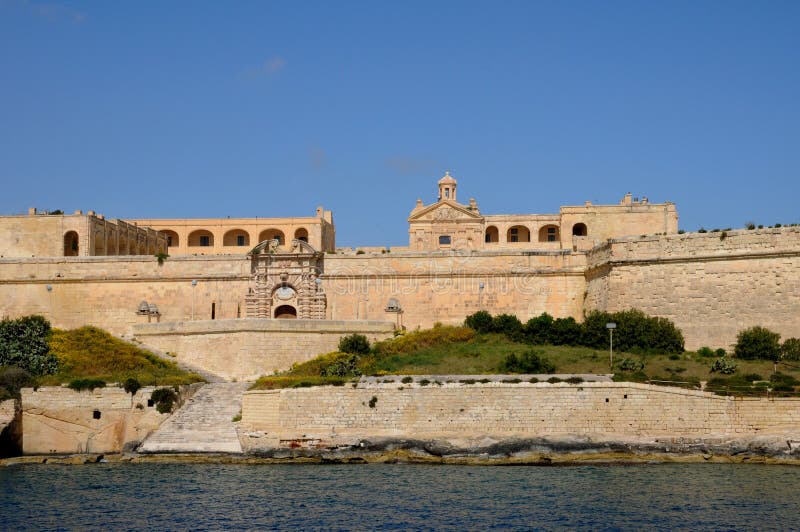 Malta, the Picturesque Bay of Valetta Editorial Image - Image of fort ...