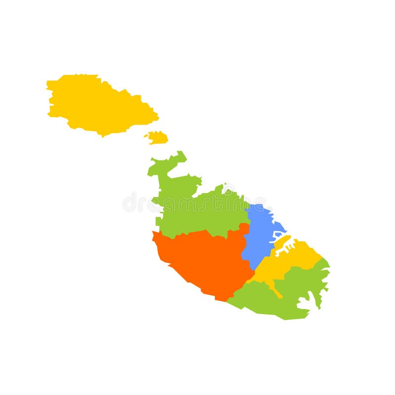 Malta Political Map of Administrative Divisions Stock Illustration ...